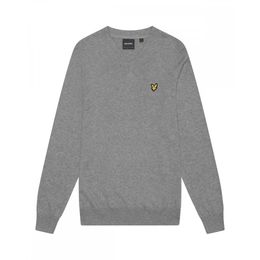 Lyle & Scott Lyle & Scott � Pullover aus Baumwollmerinowolle mit V-Ausschnitt, Grau