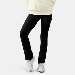 Reebok Damen Leggings "TARA SMALL LOGO FLARED LEGGINGS", schwarz, Gr. M, Obermaterial: 95% Baumwolle, 5% Elasthan, Hosen, sportlicher Stil