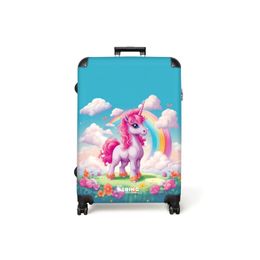 NoBoringSuitCases Suitcase, Koffer, Reisekoffer Einhorn rosa blau | Gr.: 36 L