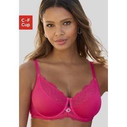Damen Minimizer-BH, NUANCE BY LASCANA, Gr. 105, pink, Microtouch, Obermaterial: 85% Polyamid, 15% Elasthan, BHs, mit B&uuml;gel & h&uuml;bschem