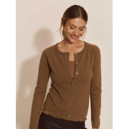 rosemunde Damen Strickjacke "Laica cardigan mit Wolle und Kaschmir", braun, Gr. XL, unifarben, Strick, Obermaterial: 70% Wolle, 30% Kaschmir,