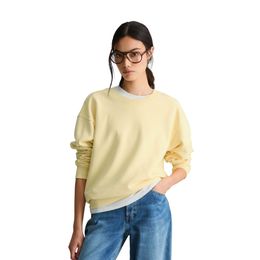 Marc O'Polo Damen Sweatshirt "aus softer Bio-Baumwolle", gelb, Gr. L, MARC O'POLO DENIM, unifarben, Obermaterial: 100% Baumwolle, Sweatshirts