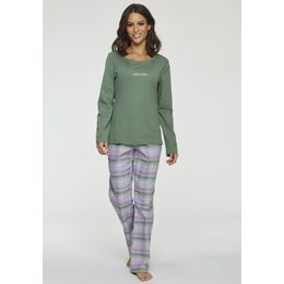 Damen Pyjama, VIVANCE DREAMS BY LASCANA, Gr. 34, lila, Flanell, Obermaterial: 100% Baumwolle. Oberteil: 100% Baumwolle, kariert, Homewear-Sets, aus