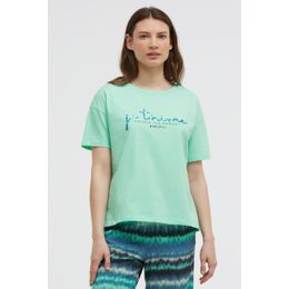 SOCCX Damen Rundhalsshirt, gr&uuml;n, Gr. XXL, bedruckt, Single Jersey, Material: 100% Baumwolle, Shirts, aus Baumwolle
