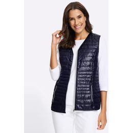 Inspirationen Damen Steppwestemarine, Gr. 44, unifarben, 100% Polyester, Wattierung:100% Polyester, Westen