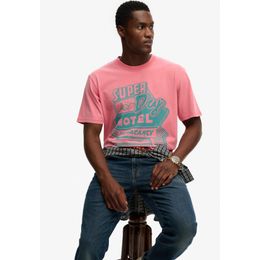 Superdry Herren Rundhalsshirt "ROADSIDE TRADE LOOSE TEE"desert rose pink, Gr. S, Single Jersey, Obermaterial: 100% Baumwolle, Shirts, Loose Fit, aus