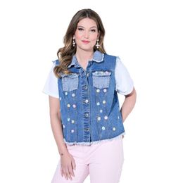 MIAMODA Weste in blue denim | Gr.: 52