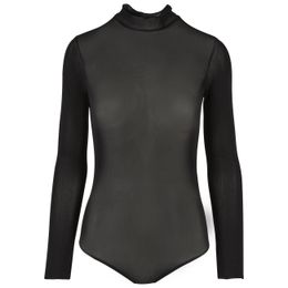 Urban Classics Damen Body "Urban Classics Damen Ladies Mesh Turtleneck Body", schwarz, Gr. XS, 94% Polyamid, 6% Elasthan, Bodys