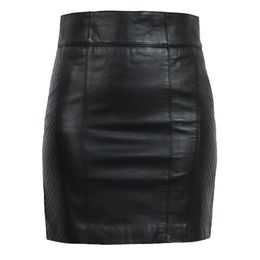 RICANO Damen Minirock "Lederrock 1264 Skirt", schwarz, Gr. XL, Obermaterial: 100% Lammnappaleder LANA., R&ouml;cke, Handgefertigt aus echtem Leder