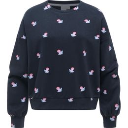 Ragwear Damen Sweater "Wuss Shells", blau, Gr. S, Material: 70% Baumwolle, 30% Polyester, Sweatshirts, l&auml;ssiges oversized Damen Sweatshirt mit