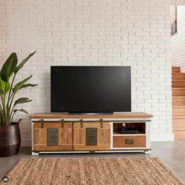 TV-Board Mango 160x45x50 wei&szlig; lackiert RAILWAY #501