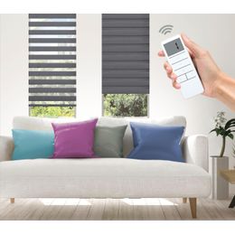 Elektrisches Rollo GOOD LIFE, B:50cm H:150cm, grau, Kunststoff, Metall, Polyester, Rollos, "Aline - SMART HOME", mit Fernbedienung