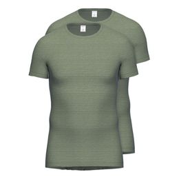Ammann Herren Unterhemd "2er Pack T-Shirt Unterhemd Day Classic", Gr. 6, gr&uuml;n, Obermaterial: 75% Baumwolle CO. 25% Polyester PES., Unterhemden