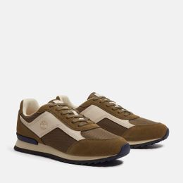 Timberland Herren Sneaker "SCOUT HEIGHTS - LOW LACE SNEAKER", Gr. 45, braun, Leder, Textil, Schuhe