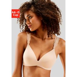 Lascana Damen Push-up-BH, Braun, Gr. 80C, Push-Up-BHs, Material: Polyamid