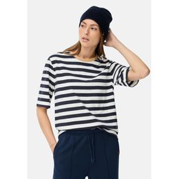 Camel Active T-Shirt mit Streifenmuster in Blau Wei&szlig; gestreift | Gr.: XS
