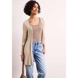 Street One Damen Longstrickjacke, beige, Gr. 40, unifarben, Stoff, 91% Viskose, 9% Elasthan, Strickjacken, aus softer Viskose