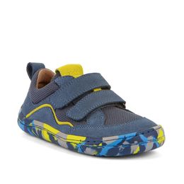 froddo Jungen Barfu&szlig;schuh "BAREFOOT BAZE", Gr. 31, blau, Leder, Textil, Schuhe, Klettschuh, Sneaker, Freizeitschuh mit bunter Laufsohle