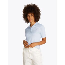 Tommy Hilfiger Damen Poloshirt "1985 REG PIQUE POLO", blau, Gr. XS, unifarben, Piqu&eacute;, Obermaterial: 95% Baumwolle, 5% Elasthan, Shirts, mit