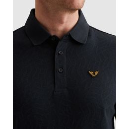 PME-Legend PME LEGEND Herren Poloshirt "Short sleeve polo jersey jacquard", schwarz, Gr. L, unifarben, Jersey, Obermaterial: 82% Baumwolle, 15% Polyester, 3%