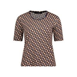 Betty Barclay Basic Shirt mit Rippenstruktur in Dark Blue/Brown | Gr.: 40