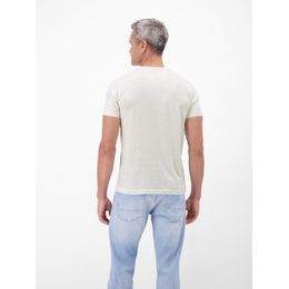 Lerros Herren T-Shirt "T-Shirt mit Rundhalsausschnitt und Knopfleiste"broken wei&szlig;, Gr. M, 100% Baumwolle, Shirts