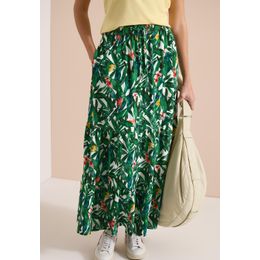 Cecil Damen Maxirock, gr&uuml;n, Gr. XXL, gebl&uuml;mt, Stoff, 100% Viskose, R&ouml;cke, Middle Waist