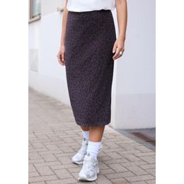Damen Midirock, braun, Gr. 34, STREET ONE STUDIO, Stoff, 95% Polyester, 5% Elasthan, R&ouml;cke, mit Mesh