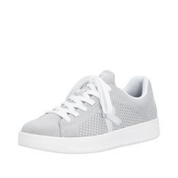 RIEKER SPORT Damen Plateausneaker, Gr. 40, grau, Textil, unifarben, Schuhe, Slip-on Sneaker, Halbschuh, Freizeitsneaker mit aufgesetzter Schn&uuml;rung