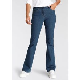 Arizona Damen Bootcut-Jeans, blau, Basic, Gr. 50, clean, Denim/Jeans, Obermaterial: 98% Baumwolle, 2% Elasthan, Jeans, hohe Leibh&ouml;he