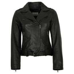 7eleven Bikerlederjacke Lammnappa in Schwarz | Gr.: 44