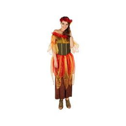 TecTake Elfe/Fee, in bunt, Das lange Kleid besteht aus mehreren Schichten | Gr.: S