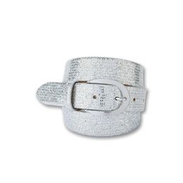 Bernd G&ouml;tz BERND G&Ouml;TZ Damen Lederg&uuml;rtel "Lederg&uuml;rtel Rindleder mit Glitter und Glanzschlie&szlig;e", silber, Gr. 80, Rindsleder, G&uuml;rtel