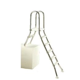 aokur Poolleiter mit Plattform f&uuml;r teilversenkte Becken - V2A 1 x 5 Stufen + 1 Stufe