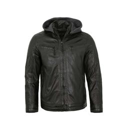 Jilani Lederjacke Kapuze Lammnappa in Schwarz | Gr.: 54