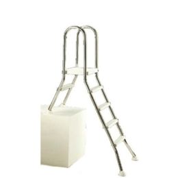 aokur Poolleiter mit Plattform f&uuml;r teilversenkte Becken - V2A 1 x 4 Stufen + 1 Stufe