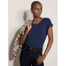 Apricot Damen T-Shirt "Jersey-T-Shirt", blau, Gr. 34, uni, gewebt, Obermaterial: 95% Viskose CV. 5% Elasthan EL., Tops