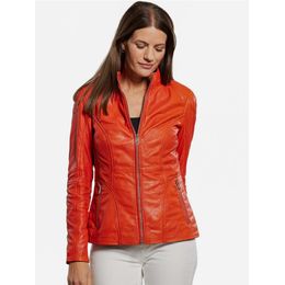 Jilani Lederjacke Lammnappa in Orangerot | Gr.: 44