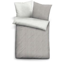 Biberna Bettw&auml;sche, Grau, Gr. 135x200 cm + 80x80 cm, Bettw&auml;sche, 100% Baumwolle