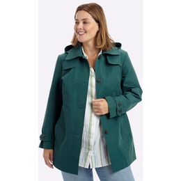 sheego Damen Langjacke, gr&uuml;n, Gr. 56, unifarben, 64% Baumwolle, 36% Polyester, Jacken