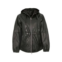 Jilani Lederjacke Lammnappa Kapuze Oversize in Schwarz | Gr.: 42