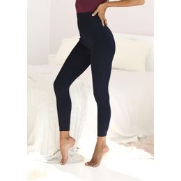 Lavana Damen Thermoleggings "Damen Thermo Leggings, High Waist Fleece, Winterleggings", Gr. S, blau, Strick, Obermaterial: 100% Polyester, unifarben,