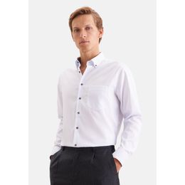 Seidensticker Herren Businesshemd "Schwarze Rose", blau, Gr. 42, gestreift, 100% Baumwolle, Hemden, Regular 1/1 Button-Down-Kragen Gestreift