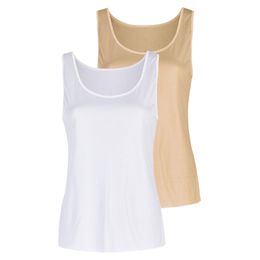 Nina von C. Damen Achseltop "2er Pack Achseltop Elegance", Gr. 46, bunt, Obermaterial: 81% Viskose CV. 19% Polyester PES., Unterhemden