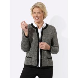 WITT WEIDEN Strickjacke in schwarz-champagner-gemustert | Gr.: 40