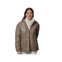 Jilani Lederjacke Lammnappa Oversize in Dunkelsand | Gr.: 38
