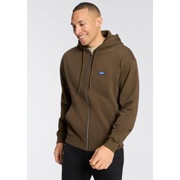 Hugo Herren Kapuzensweatjacke "Nadarasi", braun, Gr. L, Sweatware, Obermaterial: 100% Baumwolle, Sweatjacken, mit Logo-Badge
