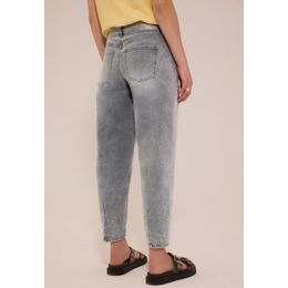 Damen Loose-fit-Jeans, grau, Gr. 31, STREET ONE STUDIO, unifarben, Jeans, 63% Baumwolle, 25% Polyester, 10% Viskose, 2% Elasthan, Jeans,