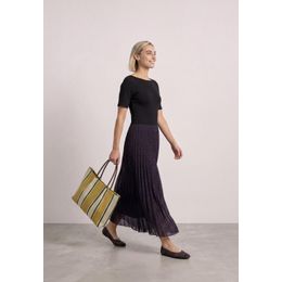 Street One Damen Maxikleid, lila, Gr. 38, unifarben, Web, 48% Baumwolle, 47% Modal, 5% Elasthan, Kleider, mit plissiertem Rockteil