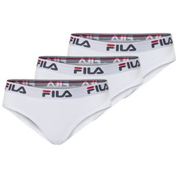 Fila Damen Slip "WOMAN BRIEF", Gr. XS, wei&szlig;, Obermaterial: 95% Baumwolle, 5% Elasthan, Unterhosen, mit elastischem Logobund